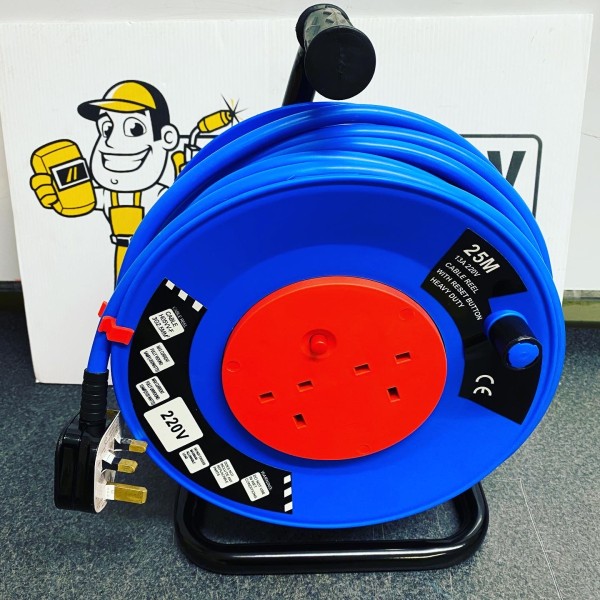 TALATools Heavy-Duty Cable Reel 220V 25m 2 Socket