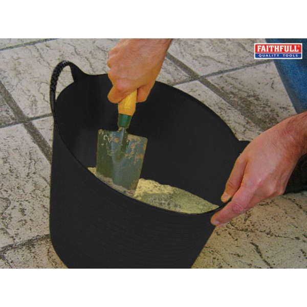 Faithfull Heavy-Duty Polyethylene Flex Tub 42 Litres Black