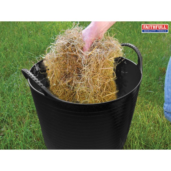 Faithfull Heavy-Duty Polyethylene Flex Tub 42 Litres Black