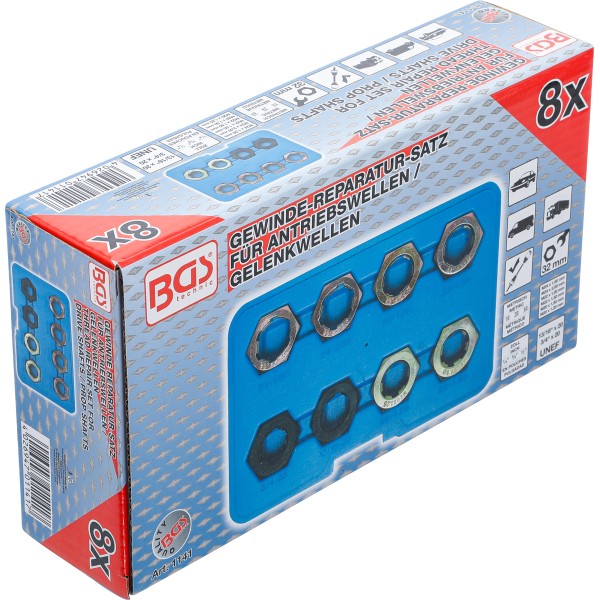 BGS Technic Thread Repair Kit for Drive Shafts / Prop Shafts | 8 pcs.