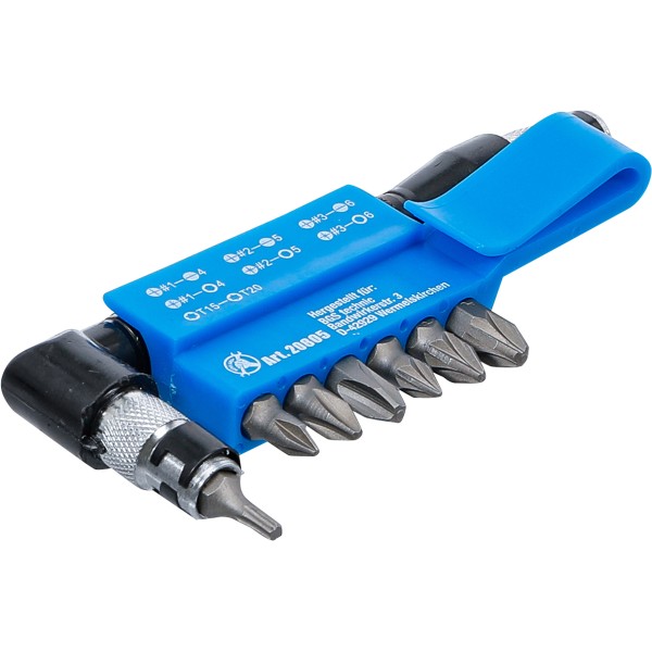 BGS Technic Angled Screwdriver with 7 double ended bits | 6.3 mm (1/4 ...