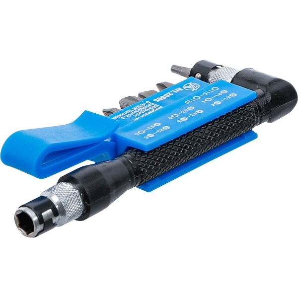 BGS Technic Angled Screwdriver with 7 double ended bits | 6.3 mm (1/4 ...