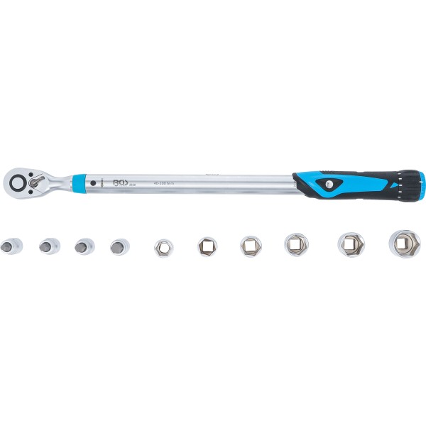 BGS Technic Torque Wrench Set | 12.5 mm (1/2") | 40 - 200 Nm | 11 pcs.