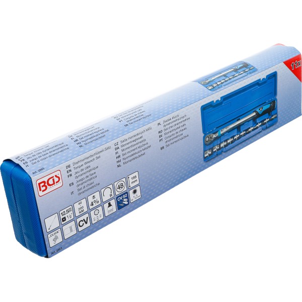 BGS Technic Torque Wrench Set | 12.5 mm (1/2") | 40 - 200 Nm | 11 pcs.