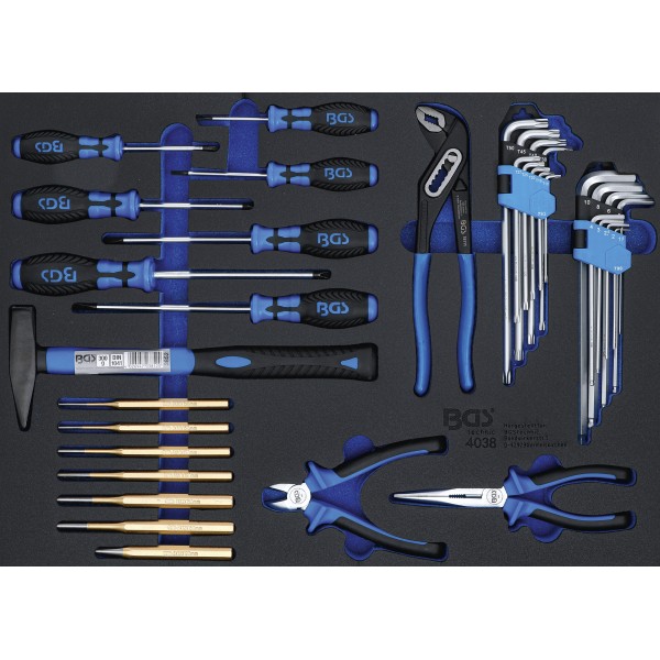 BGS Technic Tool Tray 3/3: Hammer, Pliers, Screwdriver Set | 36 pcs.