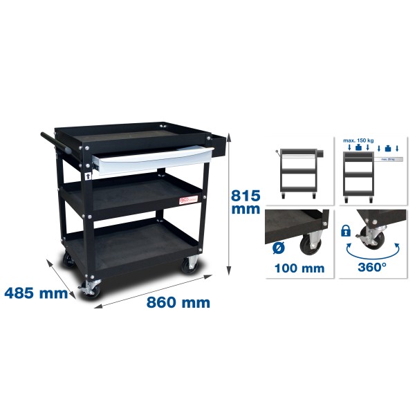 BGS Technic Workshop Trolley | 1 Drawer | open Type