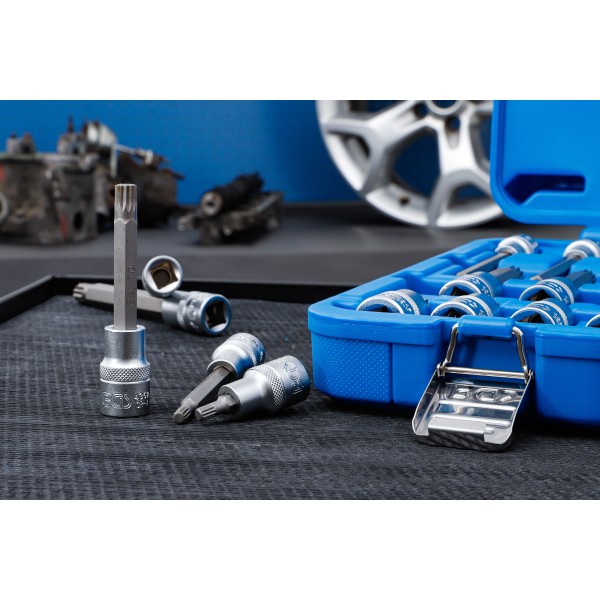 BGS Technic Bit Socket Set | 12.5 mm (1/2") Drive | Spline (for XZN) M4 ...