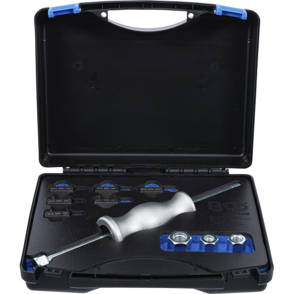 BGS Technic Sliding Hammer Set | with Thread Adaptors | 12 pcs