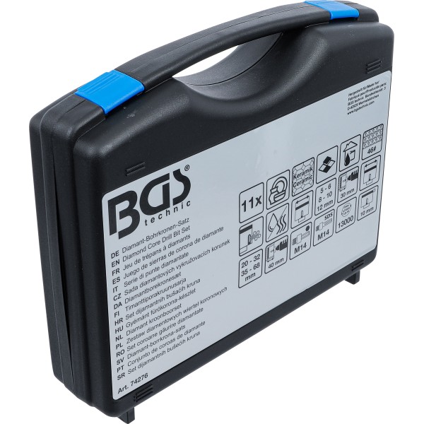 BGS Technic Diamond Core Drill Bit Set | 5 - 68 mm | 11 pcs.