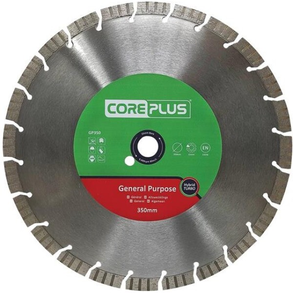 CorePlus GP350 General-Purpose Hybrid Turbo Diamond Blade 350mm
